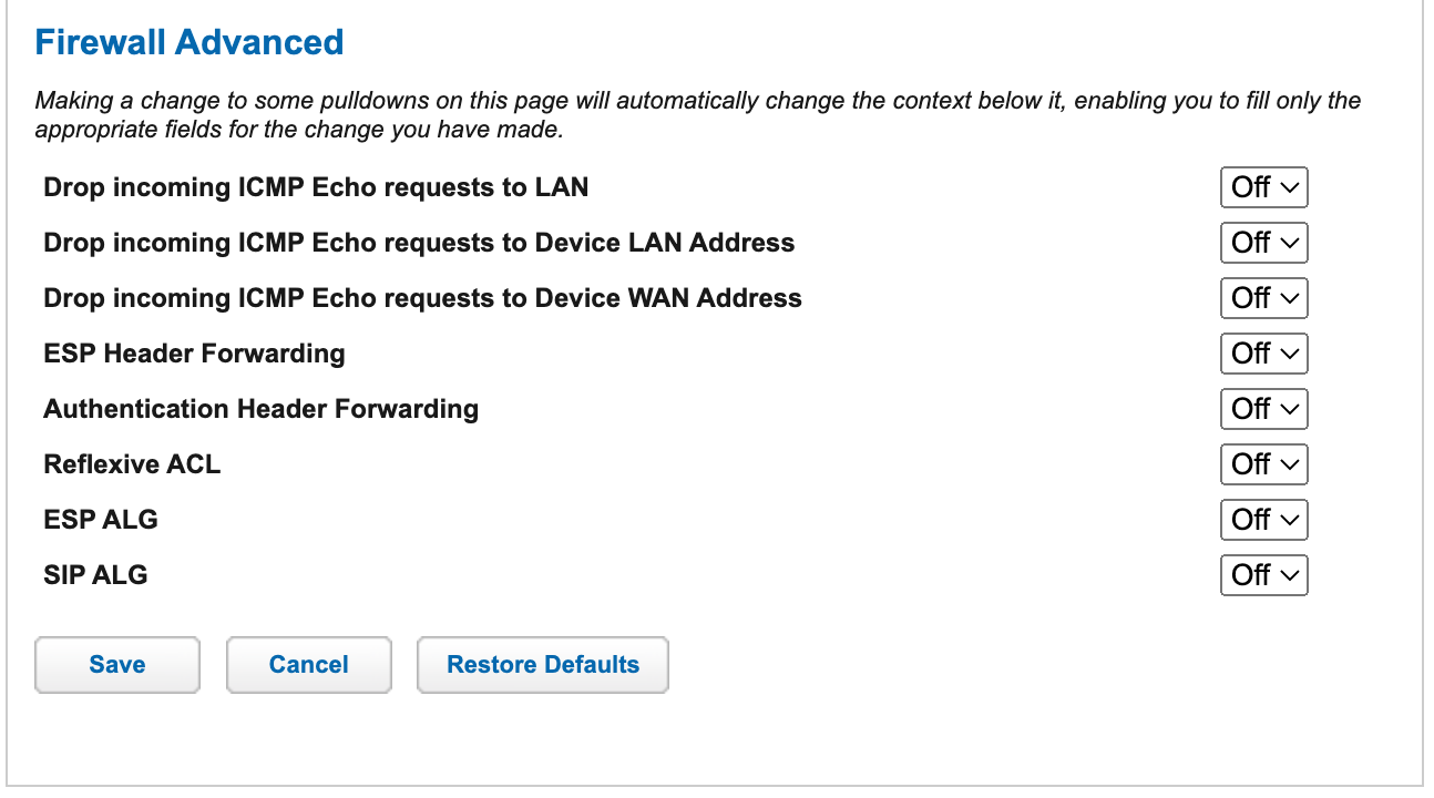 Disabling SIP ALG on Kinect Router/Modem