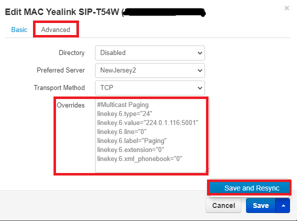 Yealink: Multicast Paging Setup